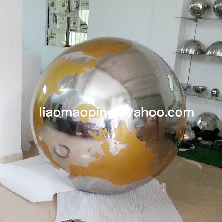 Stainless steel globe sculpture