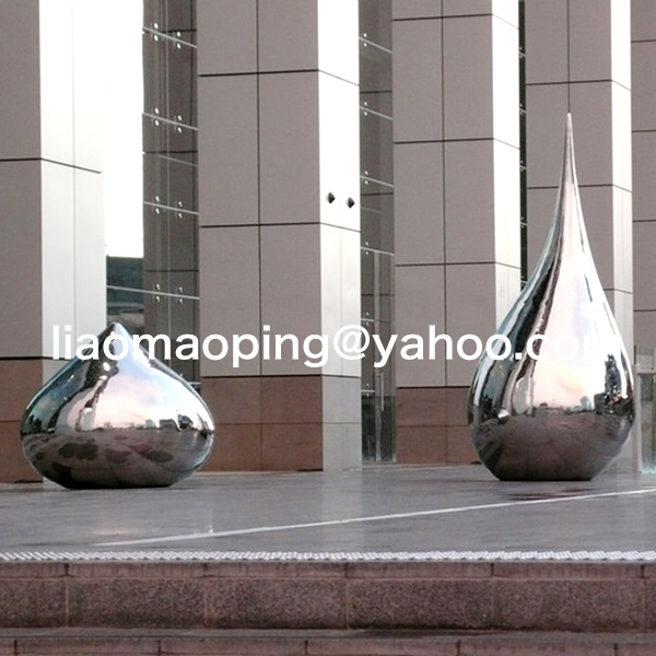 Water droplet shape sculpture Stainless steel water sculpture Metal art ...