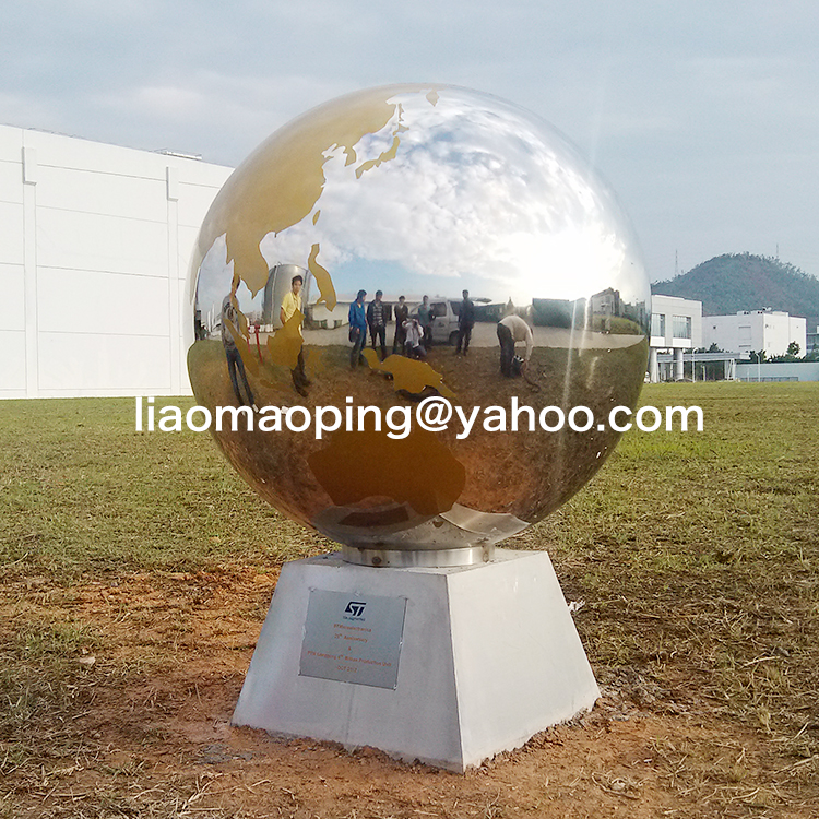 Stainless steel globe sculpture