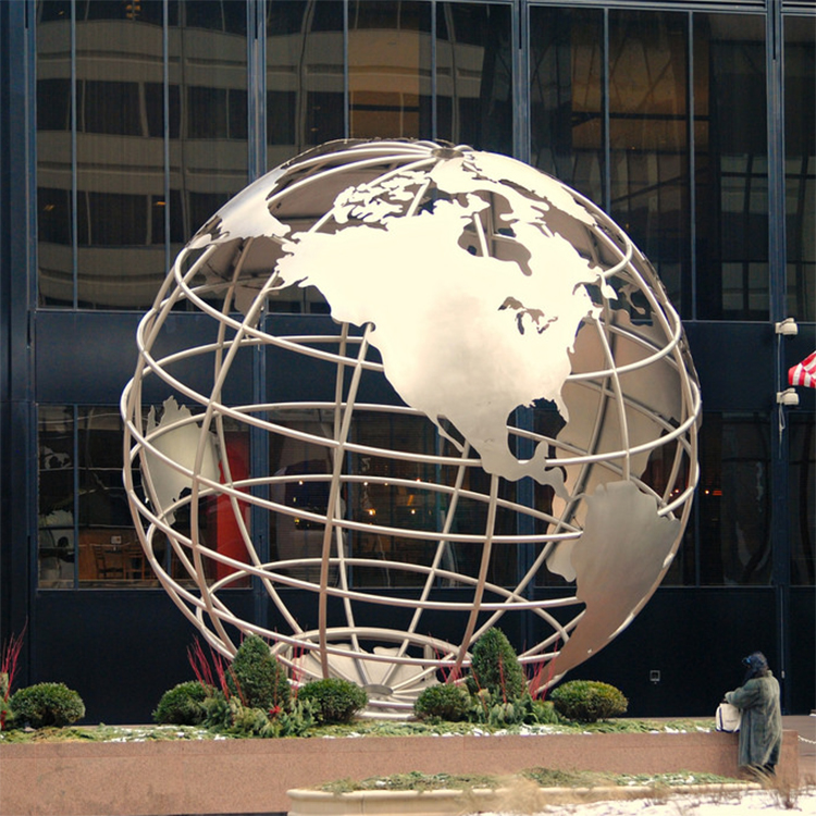 modern 2m metal world globe art sphere sculpture