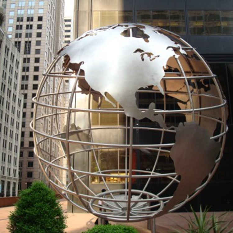 modern 2m metal world globe art sphere sculpture